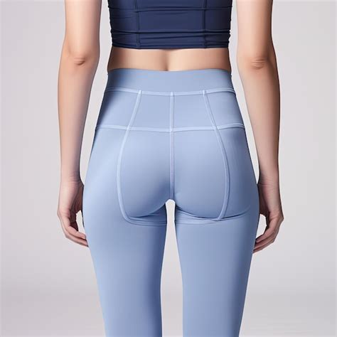 Premium Ai Image A Woman Wearing Blue Yoga Pants