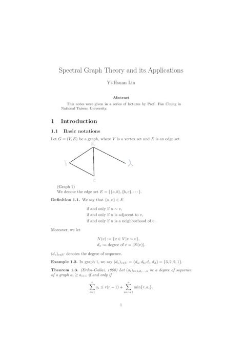 Pdf Spectral Graph Theory And Its Applicationsyihsuanlin3