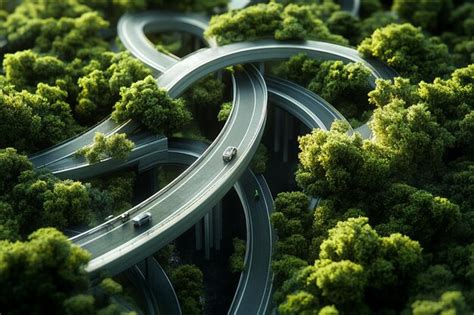 Sustainable Transportation Networks Premium Ai Generated Image