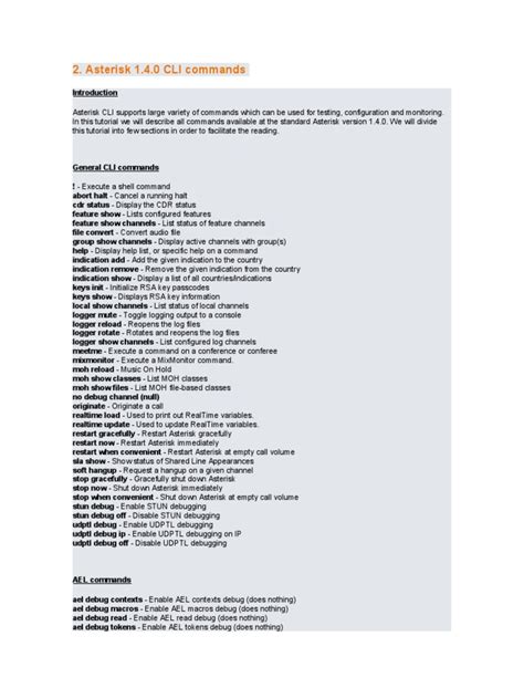 Asterisk Cli Pdf Session Initiation Protocol Online And Offline