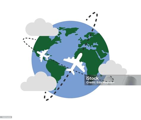 세계지도 평면 트랙 세계지도 비행기 노선 및 여행 경로 또는 여행 경로에 항공 트랙 경로 비행기는 항공 운송 벡터 일러스트레이션을 비행합니다 가리키기에 대한 스톡 벡터 아트