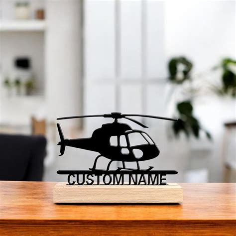 Custom Helicopter Name Sign Aviation Wall Art For Pilots Personalized