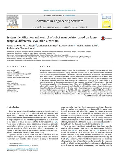 Solution 2014 62 System Identification And Control Of Robot