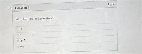 Solved Question 41 ﻿ptswhat Charge Does An Electron