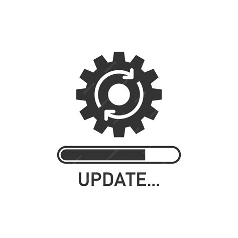 Premium Vector Update Software Icon In Flat Style System Upgrade Notification Vector