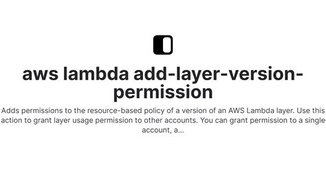 Aws Lambda Add Layer Version Permission Fig