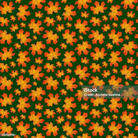 만화 노란색 오렌지 레드 단풍 나무 잎의 원활한 패턴 다채로운 가을 배경 가을 시즌 프린트 디자인 0명에 대한 스톡 벡터 아트 및 기타 이미지 Istock