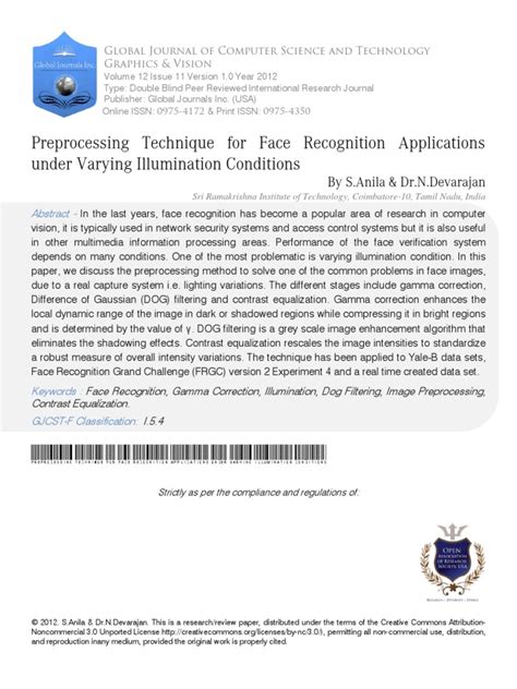 2 Preprocessing Technique For Face Recognition Pdf Computing And