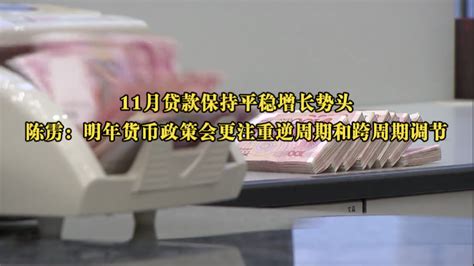 11月贷款保持平稳增长势头 陈雳：明年货币政策会更注重逆周期和跨周期调节｜首席读数据