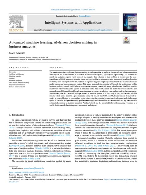 Automated Machine Learning Ai Driven Decision Making In Business