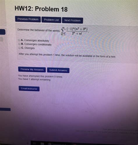 Solved HW12 Problem 18 Previous Problem Problem List Next Chegg Com