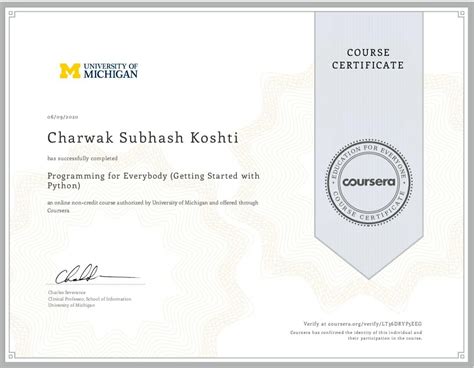 Charwak Koshti On Linkedin Coursera Python3