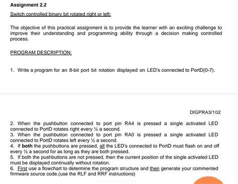 Solved Assignment 22 Switch Controlled Binary Bit Rotated