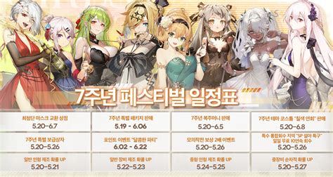 소녀전선 안녕하세요 지휘관 여러분 글로벌 7주년을 맞아 각종 이벤트가 진행됩니다 다음 일정표로