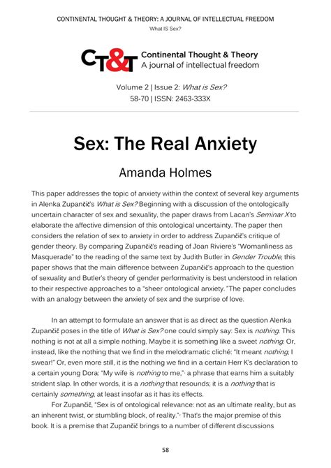 Pdf What Is Sex Sex The Real Anxiety Pdf What Is Sex Sex The Real Anxiety