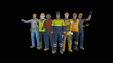 Workers Modular Character 3d Render Digital Art By Slayver