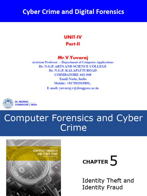 Cyber Crime And Digital Forensics Unit Iv Part Ii Pdf Identity Theft Fraud