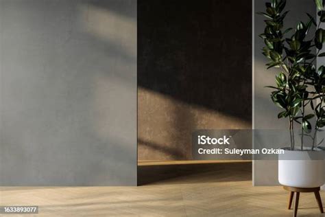 아파트의 현대적인 인테리어 디자인 파란 벽이 있는 빈 거실 쪽모이 세공 마루 파노라마 0명에 대한 스톡 사진 및 기타 이미지