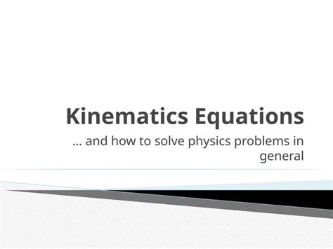 Kinematics Equations Basic Review Pptpptx