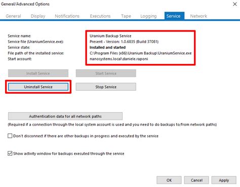 3 Eseguire Uranium Backup Come Servizio Uranium Backup