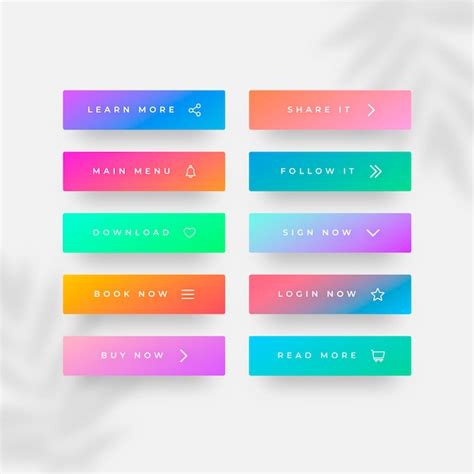Free Vector Gradient Call To Action Button Set
