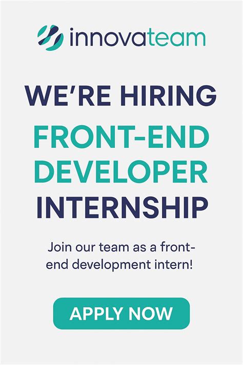 We Are Hiring Front End Developer Internship To Joint Our Team Apply Now Contact Innovateam Dz
