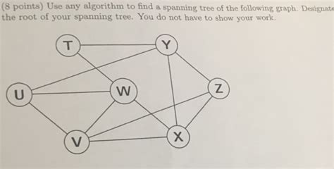 Solved Use Any Algorithm To Find A Spanning Tree To The Chegg Com