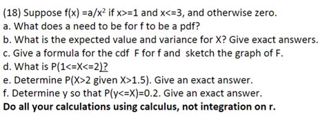 Solved Suppose F X A X If X And X