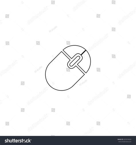 Computer Mouse Outline Black Simple Vector Stock Vector Royalty Free