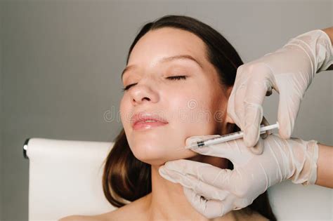 Botulinum Toxin Injection Procedure For Beautiful And Elastic Face And Chin Contour For Woman
