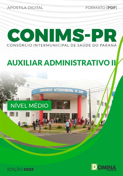 Apostila Concurso Conims Pr 2023 Auxiliar Administrativo Ii Domina