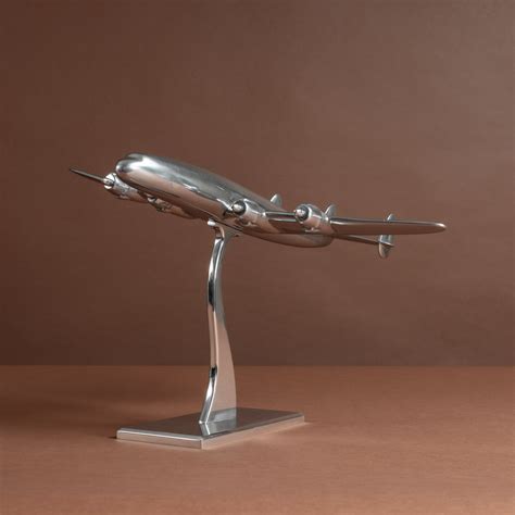 Large Polished Aluminium Lockheed Super Constellation Model Bentleys
