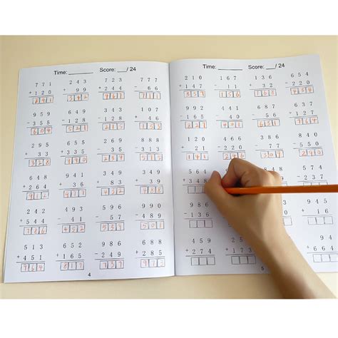 32 Pages Math Arithmetic Workbook Addition And Subtraction Within 1000 Kindergarten Mathematics