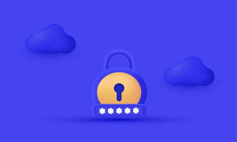 Illustration Locked Padlock Password Blue Lock Vector Icon 3d Symbols