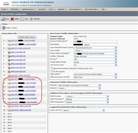 Solved How To Add DN In Device Profile Cisco Community