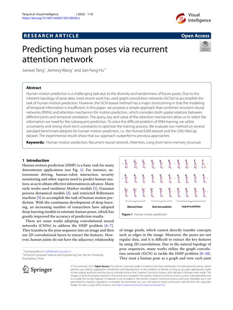 Pdf Predicting Human Poses Via Recurrent Attention Network