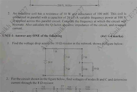 2 An Inductive Coil Has A Resistance Of 10 W And Inductance Of 100 Mh