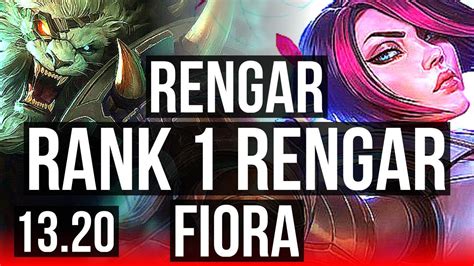 Rengar Vs Fiora Top Rank 1 Rengar 607 17m Mastery 600 Games