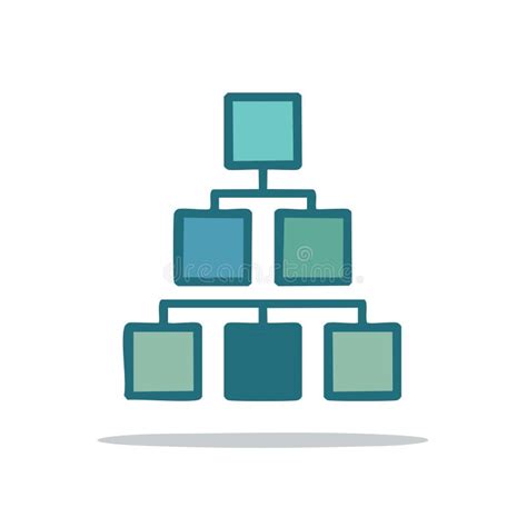 Organization Chart Concept With Connected Colorful Squares Workflow Hierarchy Sketch Doodle