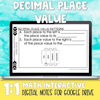 Decimal Place Value Patterns Digital Notes TpT