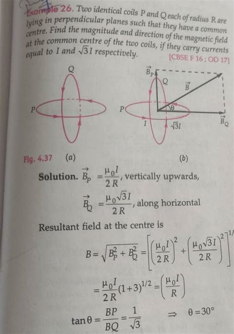 ximtele 26 two identical coils p and q each of radius r are lying in pe