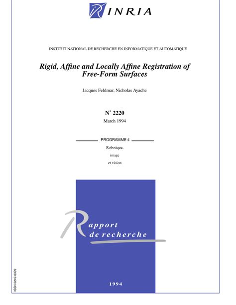 Pdf Rigid Affine And Locally Affine Registration Of Free Form Surfaces