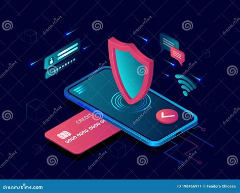 Vector Of A Smartphone And Credit Card Internet Secure Bank Transaction Stock Vector