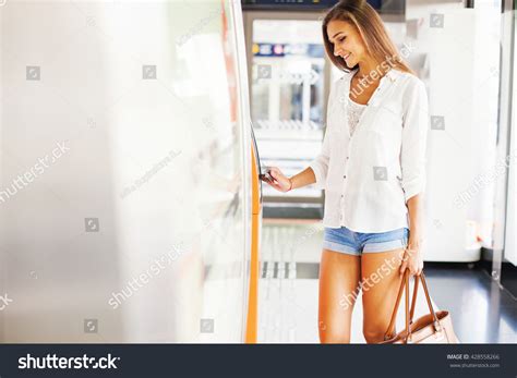 Woman Tapping Access Card Stock Photo Shutterstock
