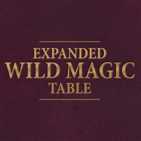 Expanded Wild Magic Table 5e 5th Edition Dandd Dnd Etsy