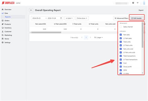 Customizing Report Views And Export Options Shoplazza Help Center