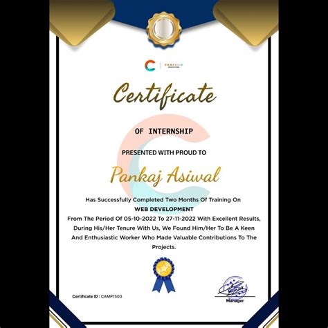 Pankaj Asiwal On Linkedin Webdevelopment Internship Teamcampalin