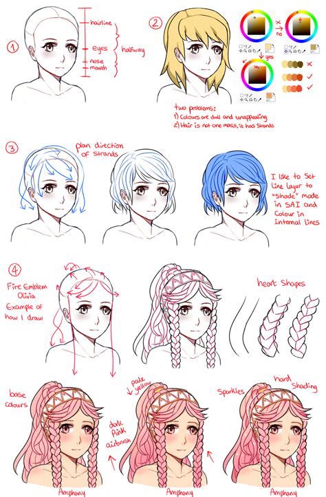Hair Drawing Tutorial How To Draw Different Hairstyles Sqmks