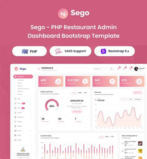 Sego PHP Restaurant Admin Dashboard Bootstrap HTML Template ThemeMag