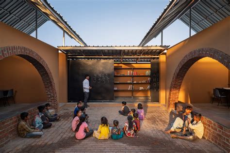 Arched Openings Frame Village Library In India By Pk Inception